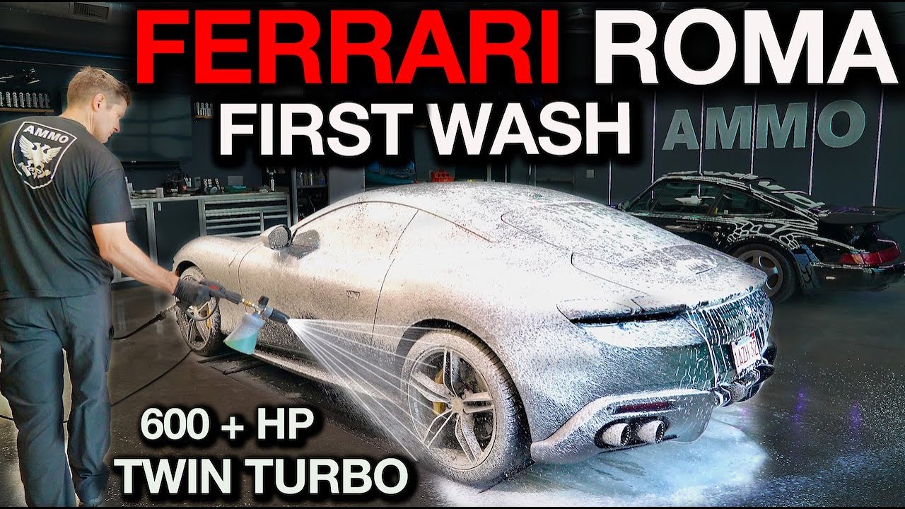 New Ferrari Roma in British Racing Green Gets First Wash After Six ...