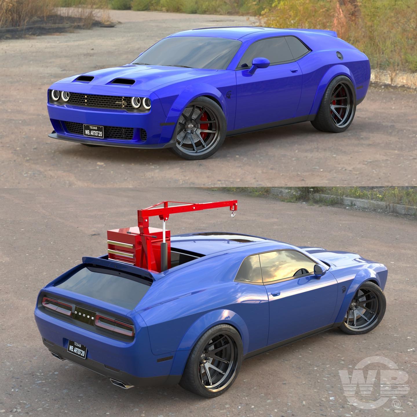 Dodge Challenger Shooting Brake Rendering Brings Engine Hoist to the ...