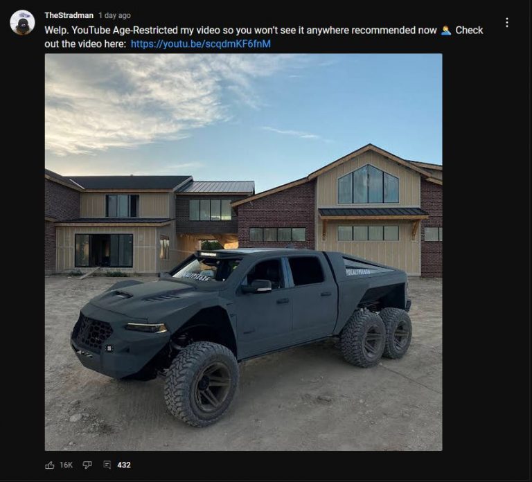 Stradman Buys Juggernaut 6x6 (Ram TRX), Dangerous Stunt Gets Him Age ...