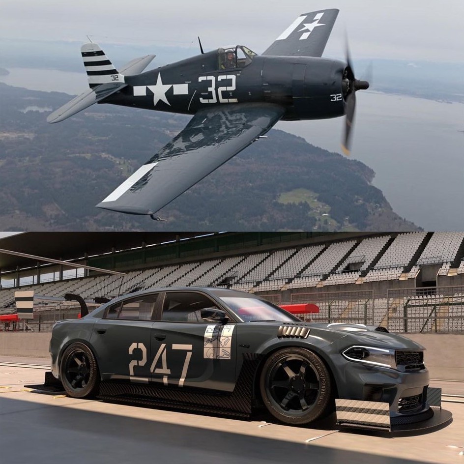 Dodge Charger Hellcat Time Attack Pays CGI Tribute to Grumman F6F ...