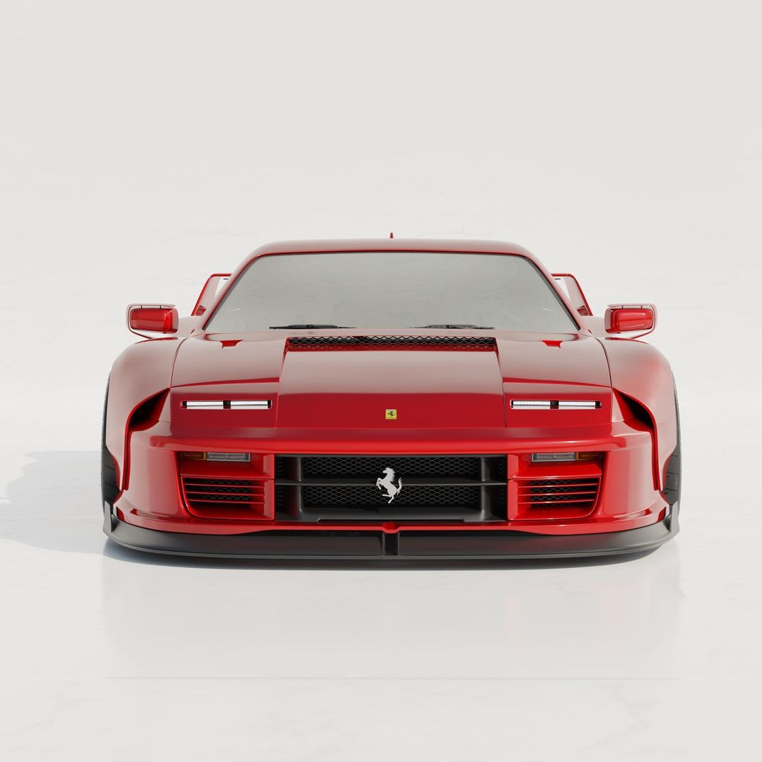 Widebody Ferrari Testarossa "Baby F40" Brings Dramatic Pop-Up Headlight ...