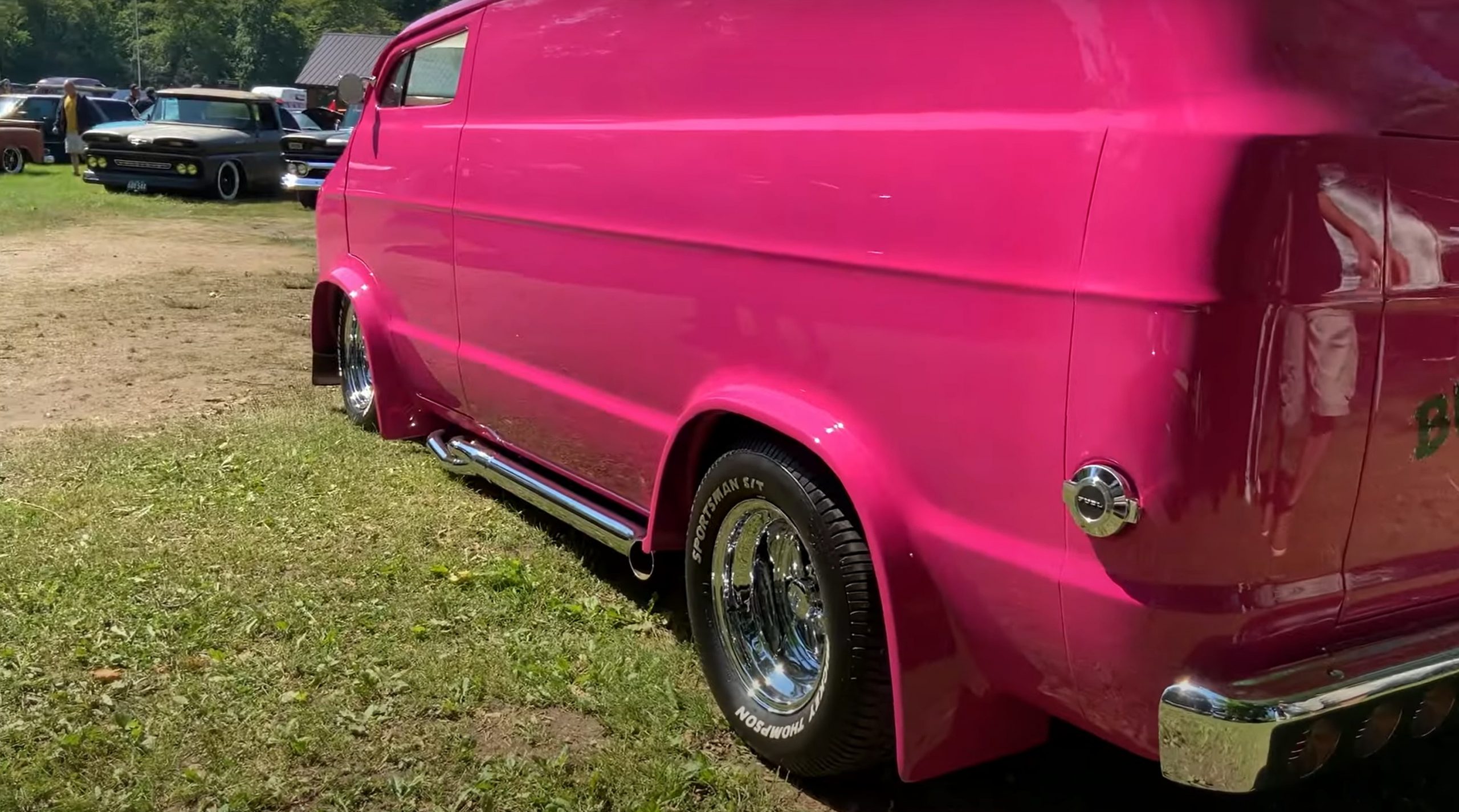 Pink Panther-Themed Classic Dodge Van Rocks Chopped Top, Custom Lounge ...
