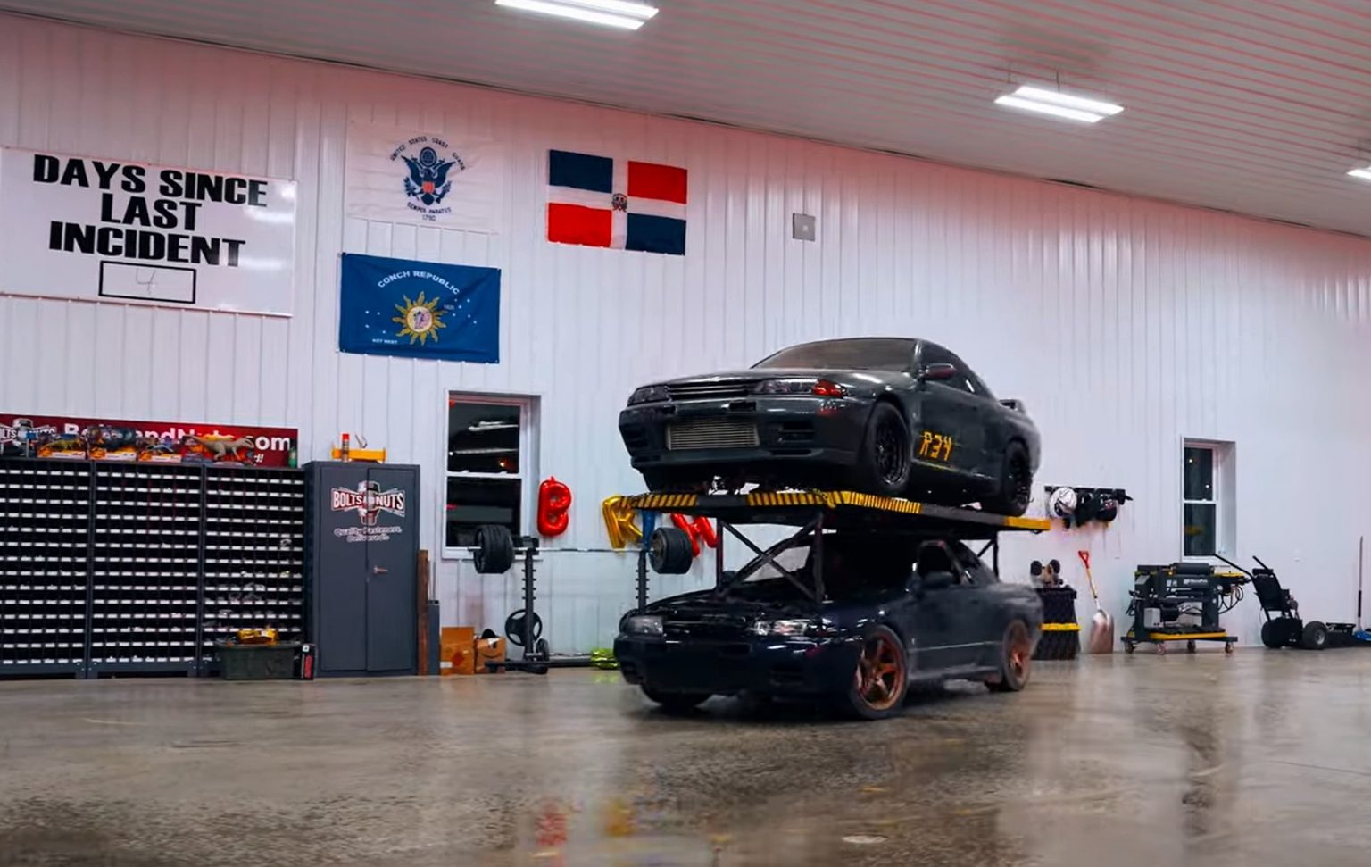 WhistlinDiesel Stacks Two R32 Nissan Skyline “GT-Rs” on Top of Each ...