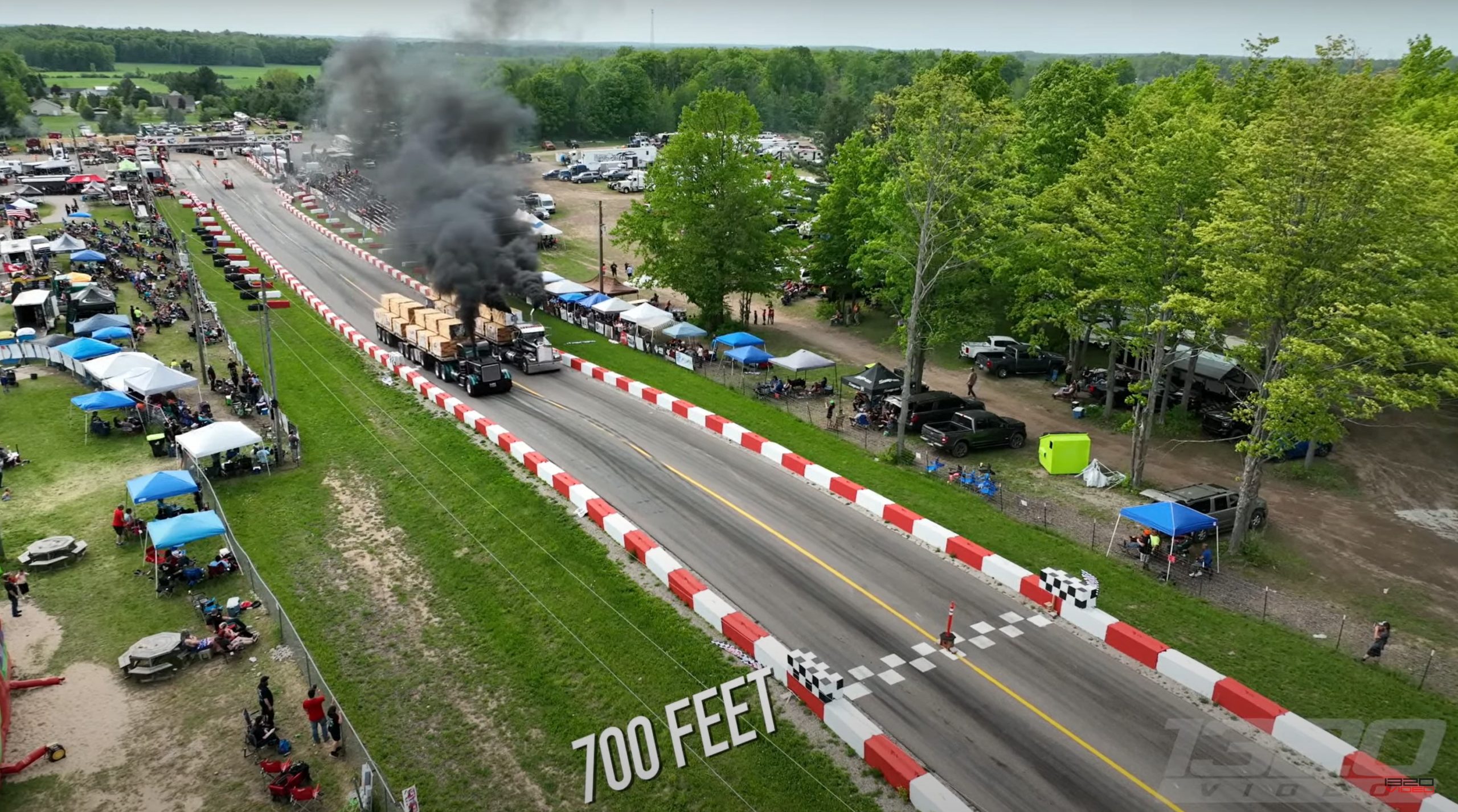 3,000 HP Semi Trucks Drag Racing with 120,000 Lbs Trailers Go From ...