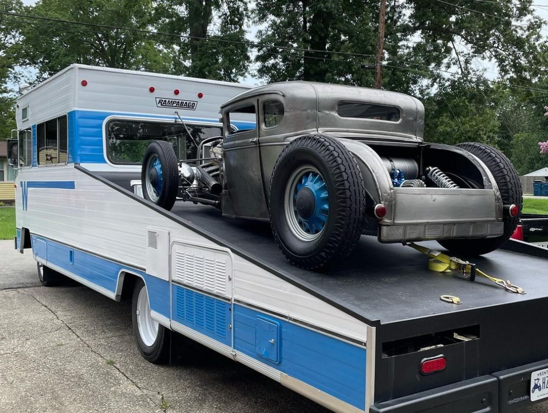 Classic Winnebago Camper Turns Hot Rod Hauler, Carries Bare Metal Ford ...