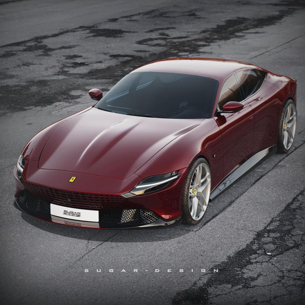 Ferrari Roma Four-Door Sedan Gives the Porsche Taycan a Hard Time in ...