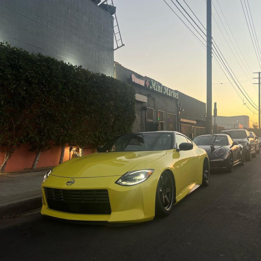 First Bagged 2023 Nissan Z Mixes Air Suspension and TE37 Wheels: TJ ...
