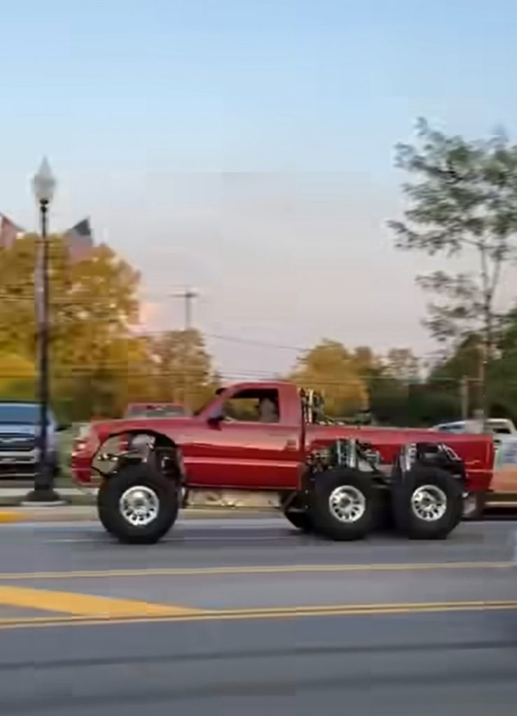 Chevy Silverado Six-Wheeler Doing Wheelies Has a Weight-Balancing ...