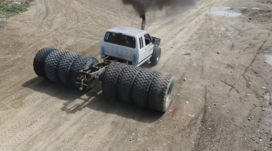 Ford F-250 Quadrually on 54-Inch Tires Getting a Forced Carolina Squat ...