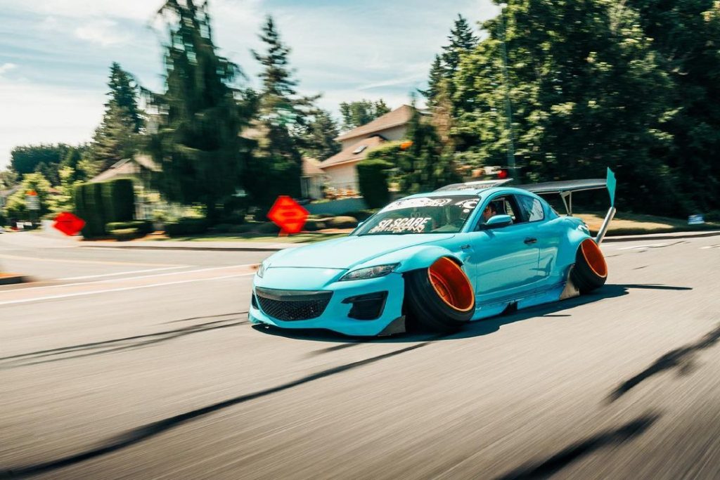 Blue, Camber-Crazy Mazda RX-8 Failing to Climb Onto a Trailer Is ...