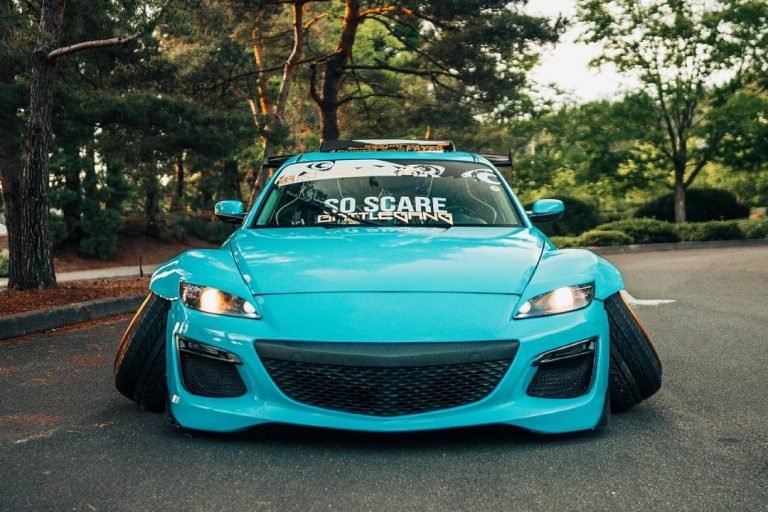 Blue, Camber-Crazy Mazda RX-8 Failing to Climb Onto a Trailer Is ...