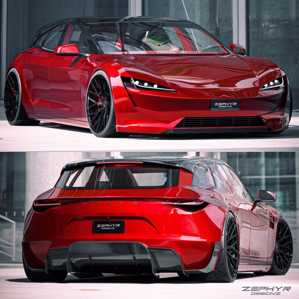 Tesla Model R Looks Like the Quickest Super Wagon With Roadster-Based ...