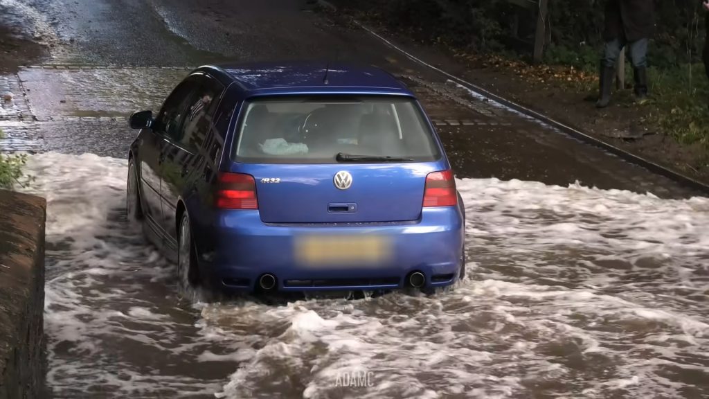 Famous Rufford Ford Is Becoming a UK Motoring Destination, Floods Golf R32