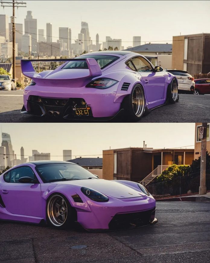 Purple Porsche Cayman With Karma Widebody Is a SEMA 2022 Star With RWB ...