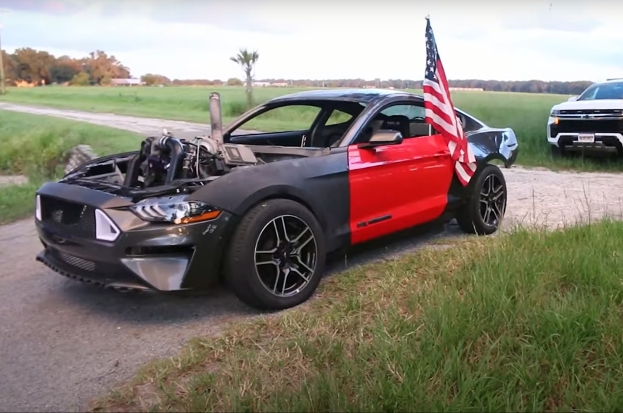 Diesel Ford Mustang S550 Keeps Powerstroke Exposed for Cooler Burnouts