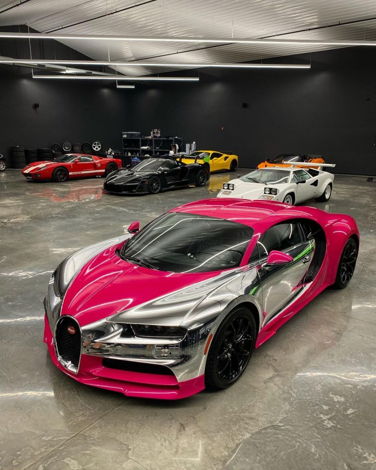 Bugatti Chiron Gets "Stolen", Wrapped in Pink and Chrome Just Like ...