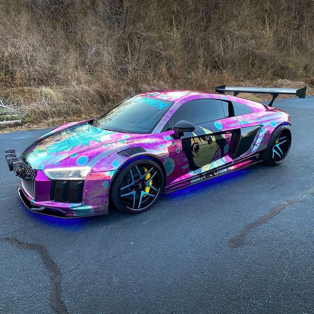 Rapper Lil Uzi Vert Has a Crazy Audi R8 With Chrome Anime Wrap