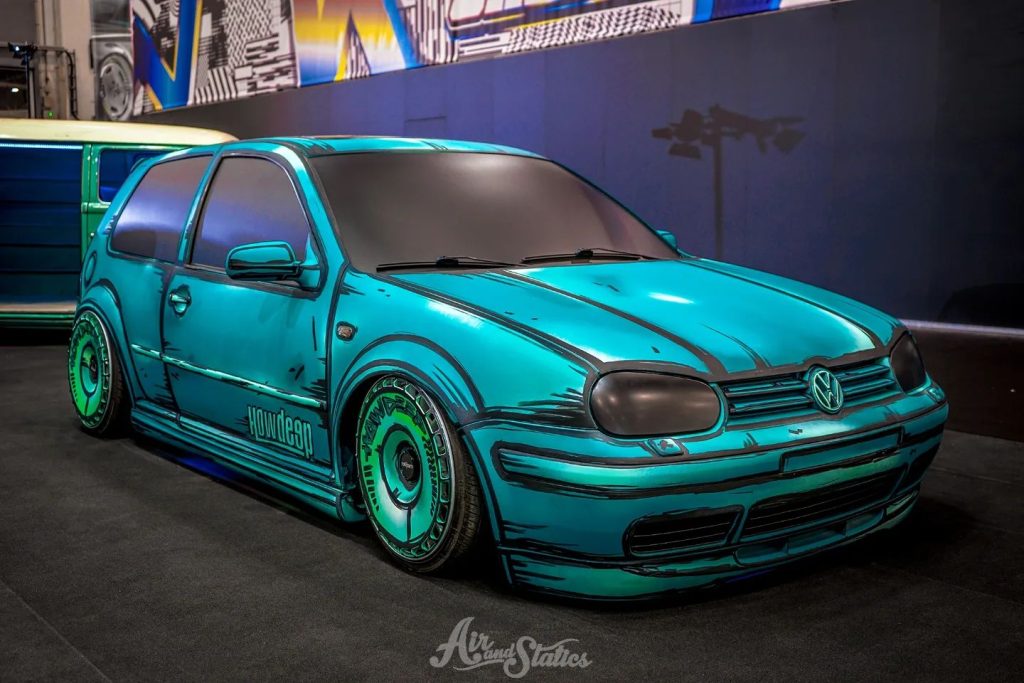 VW Golf Mk4 GTI "CARtoon" Art Car Mixes Initial D Look With Turbofans