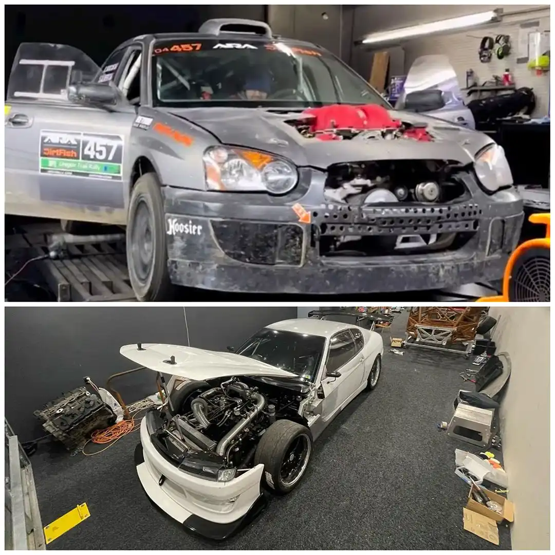 Ferrari V8-Powered Subaru STI Rally Car and Rotary-Swapped, Silvia ...