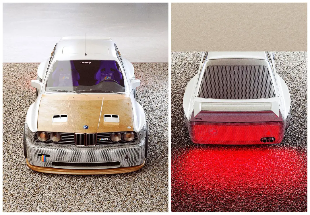 E30 BMW M3 Art Car by Chris Labrooy Remasters Icon with Rear Light Slab CGI