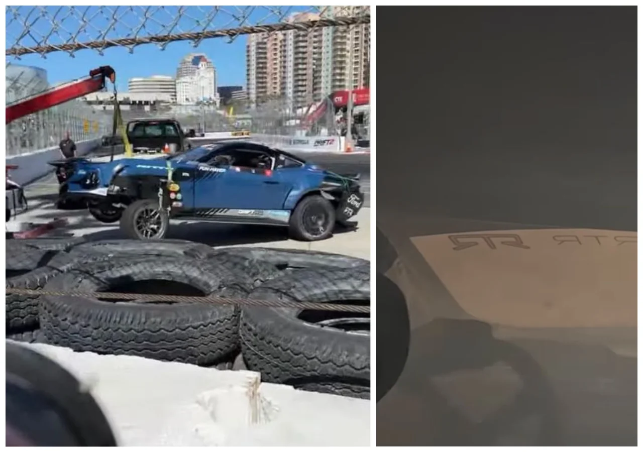Adam LZ Crashes 2024 Ford Mustang RTR Drift Car in FD Season Opener ...