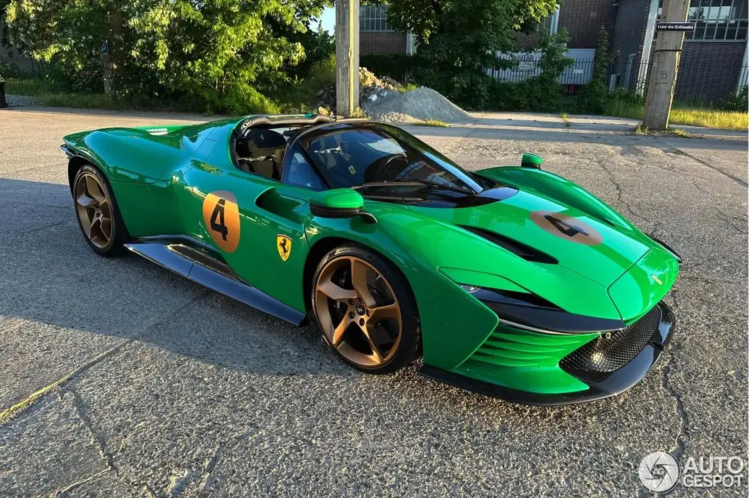 Green Ferrari Daytona SP3 on Bronze Gold Wheels Bows to Nobody