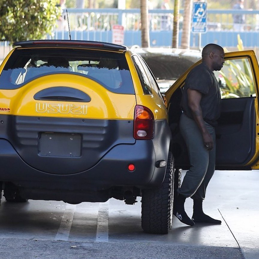 Kanye West Drives a Yellow Isuzu Vehicross Worth $13,000