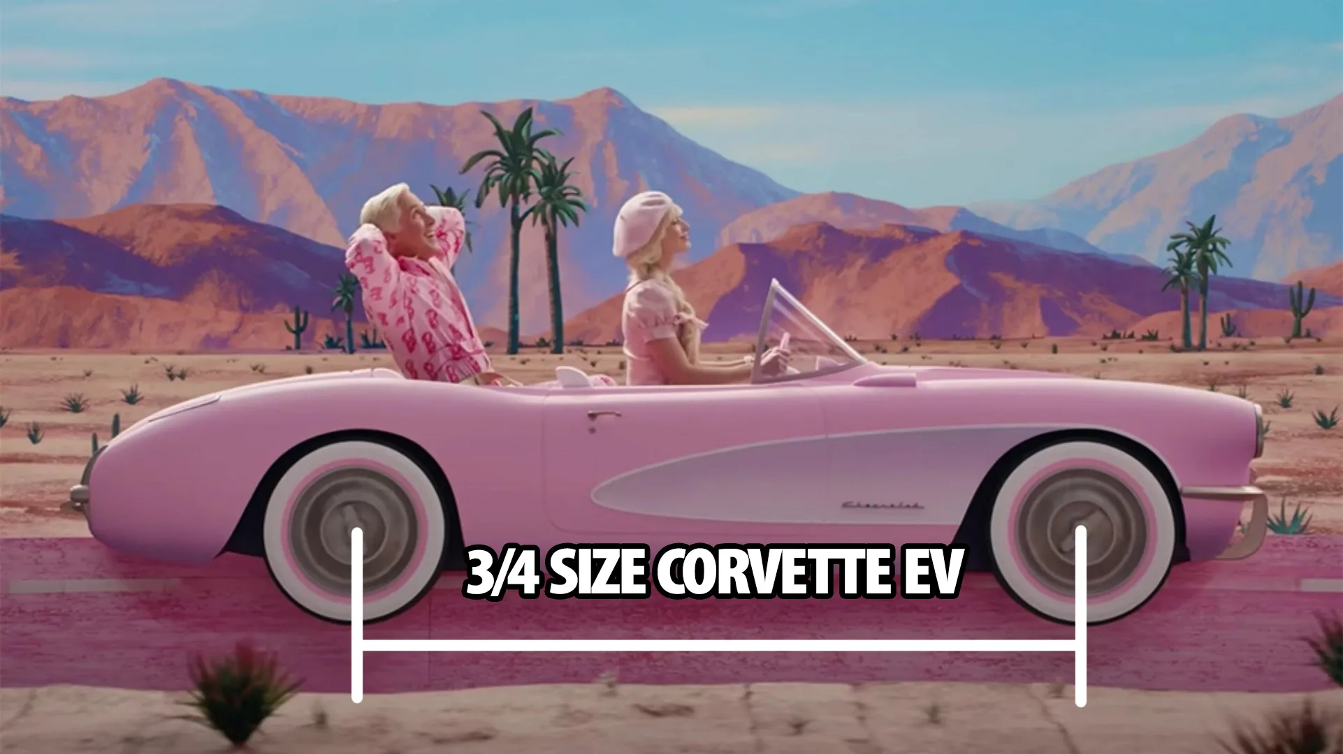 Barbie's 1956 Corvette Is a 3/4-Size Pink EV With 4 Seats Based on the C1