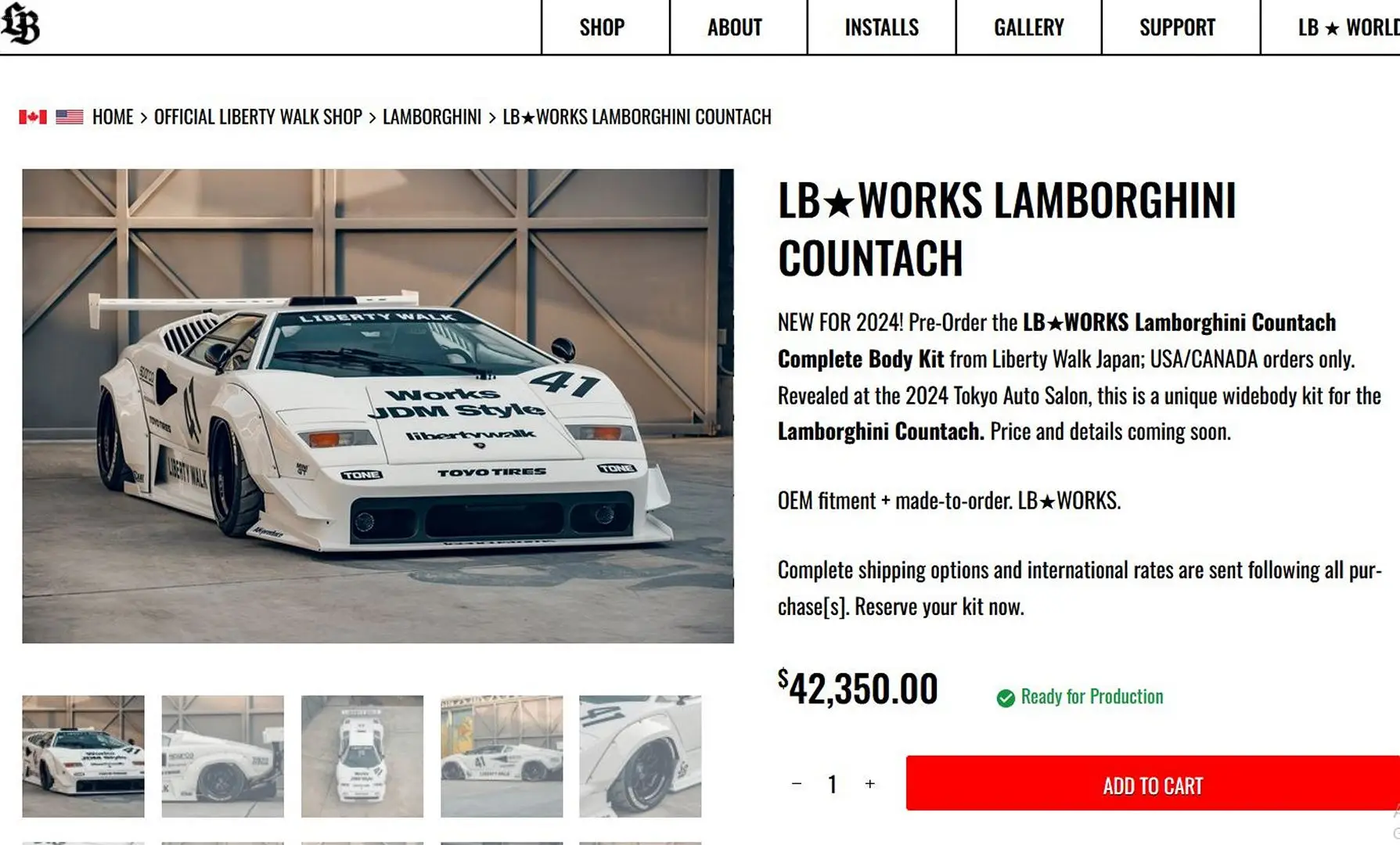 Liberty Walk Countach Body Kit Price Starts at $42,350, Turns Your ...