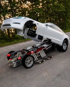 Tesla Funny Car With Twin Hellcat Motors Will Make Everybody Angry